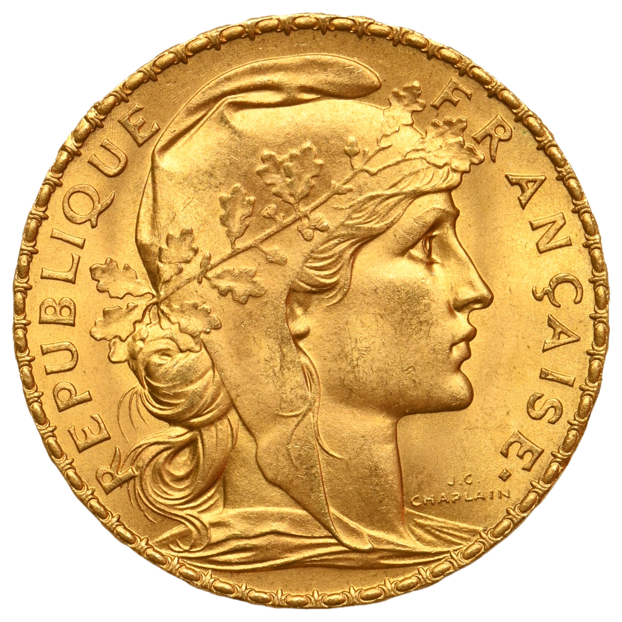20 Francs 1909 - Marianne - Franta - moneda aur - Claudius Gold Coins ...